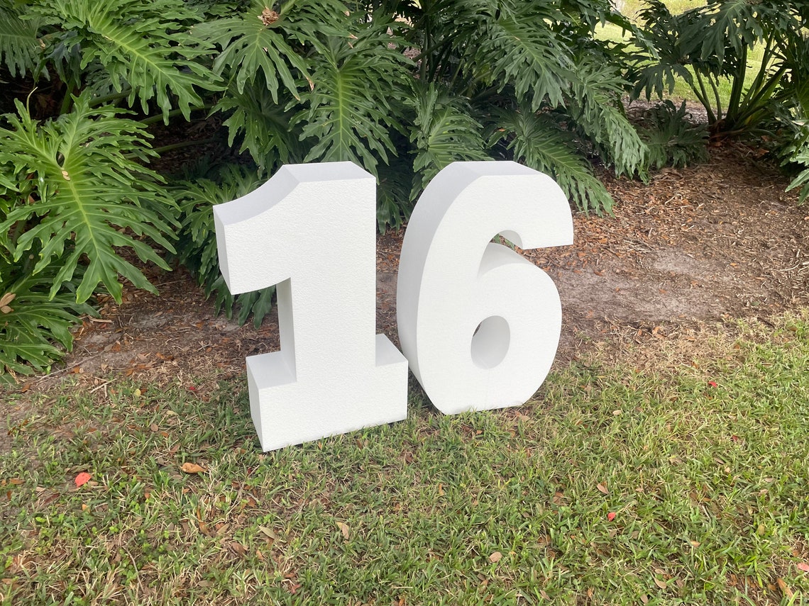 Big Self Standing Foam Numbers for Birthday Parties | 30" Tall Backdrop ...