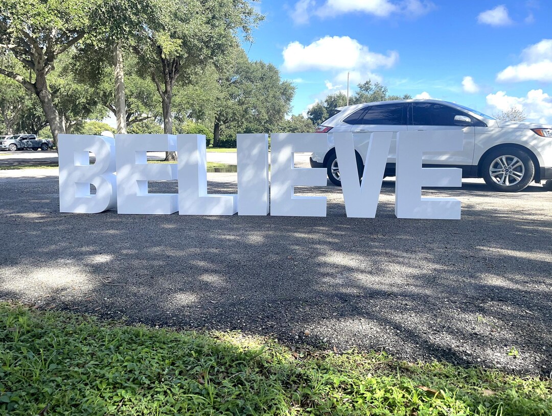 Large 3D White Foam Letters | 30" High Customizable & Thick Character ...