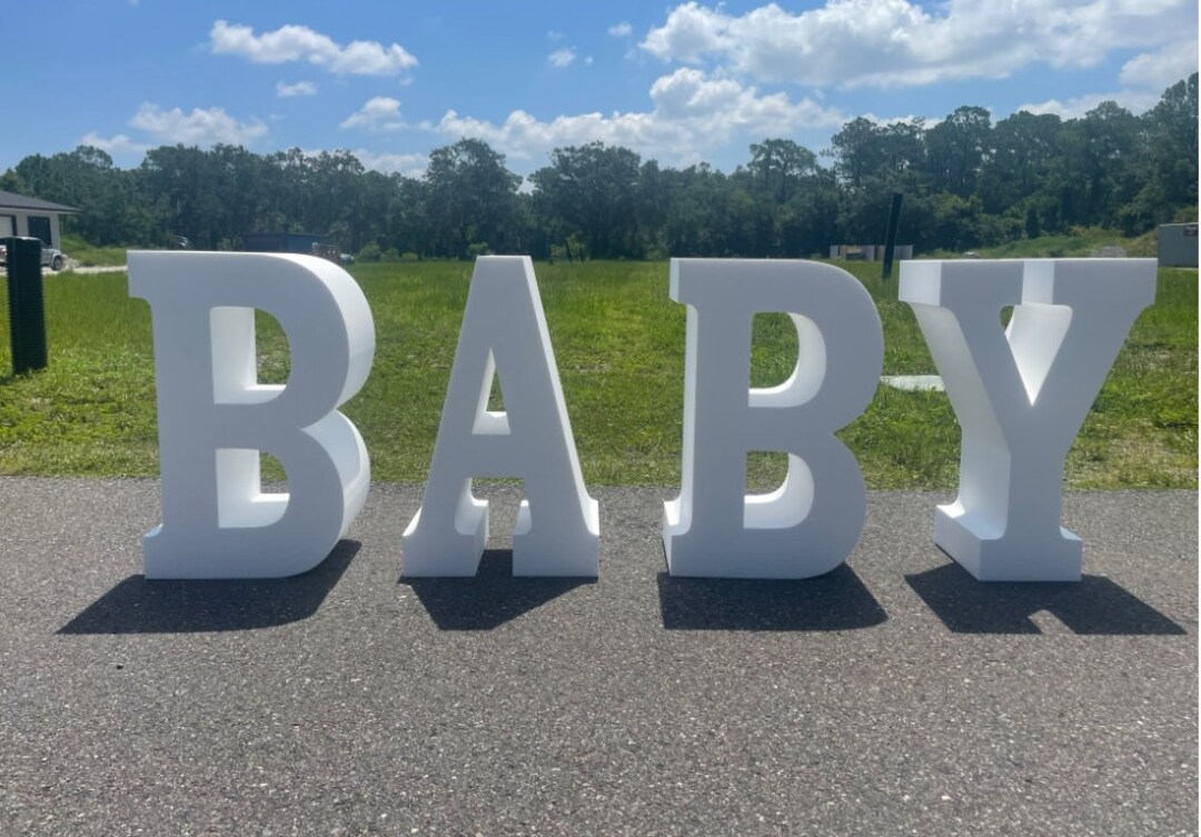 Large Standing Baby Letters for Baby Shower Parties 30 Tall Thick ...