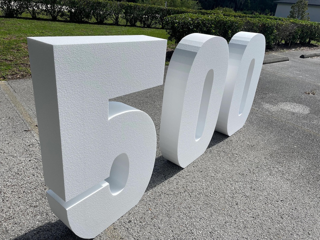 Huge 3D Numbers 4 Feet Tall, BIG Standing Styrofoam 3D Letter Numbers ...