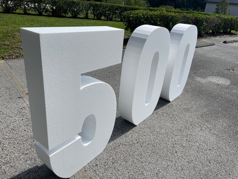 Large Numbers 4 Feet Tall, Giant Standing White Styrofoam Letter ...