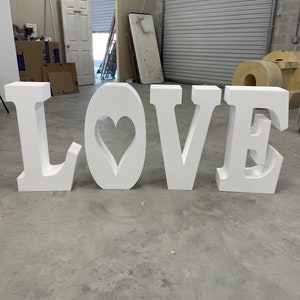 Large Love Letters | 30" Tall and Thick Self Standing Love Foam ...