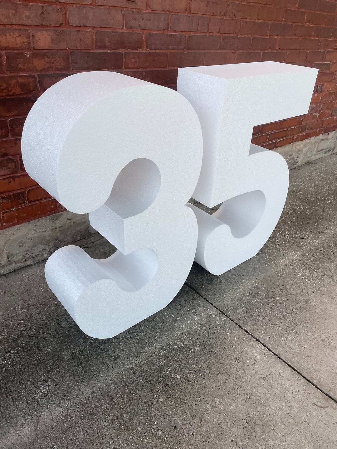 Large Self Standing Foam Numbers | 30" Tall Thick 3D Styrofoam Party ...