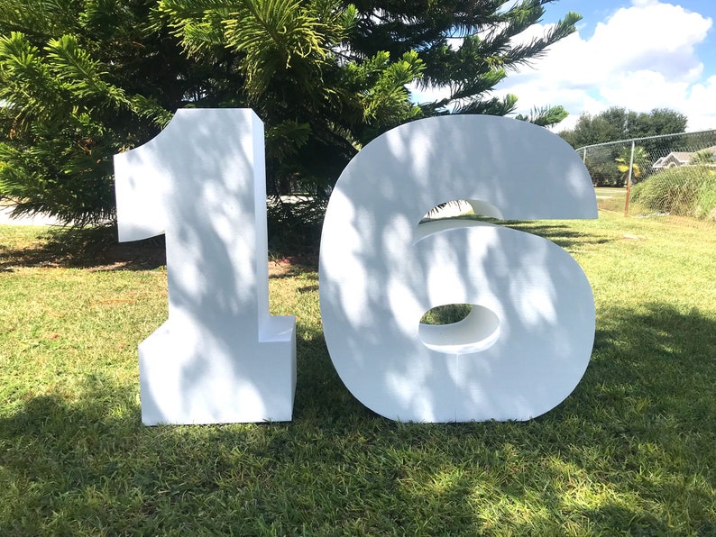 Large Sweet Sixteen Birthday Letters 30 Tall Thick Table Base Foam ...
