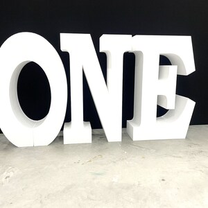 Large ONE Letters for 1st Birthday Celebration | 3D Styrofoam Word ...