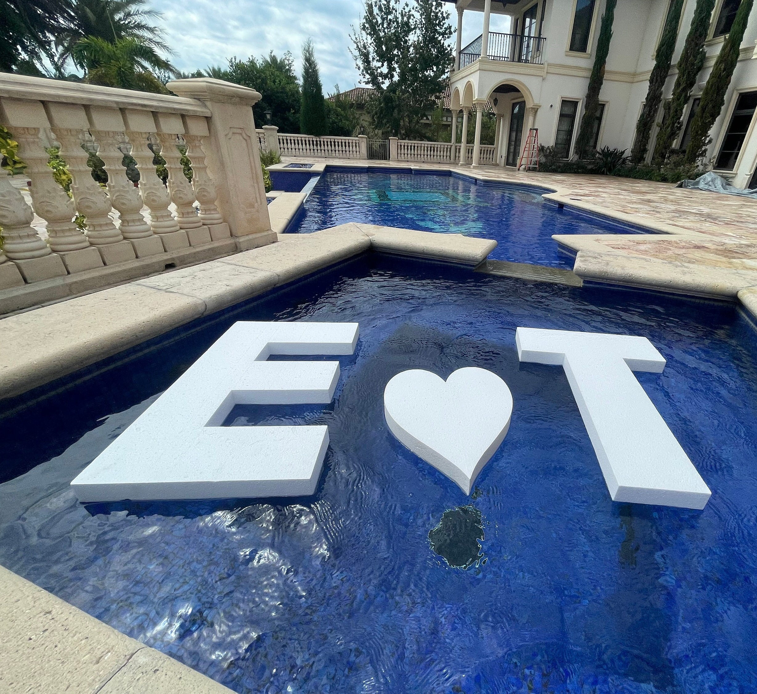 Large 3D Floating Pool Initials and Sign Wedding - Etsy
