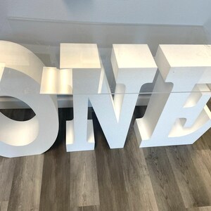 Large ONE Letters for 1st Birthday Celebration | 3D Styrofoam Word ...