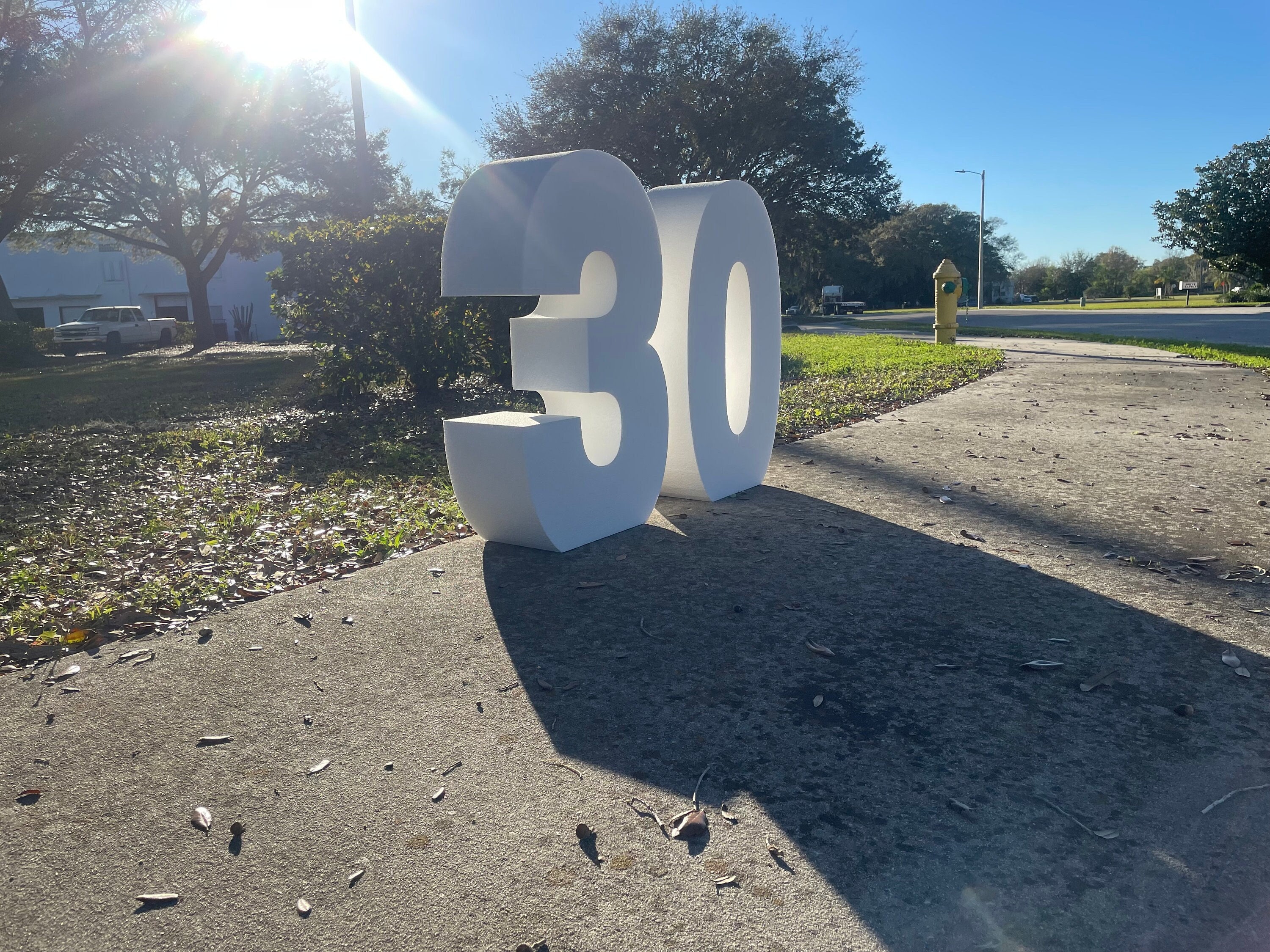 Large 3D Foam Numbers for Birthday Parties | 30" Tall Backdrop Foam ...