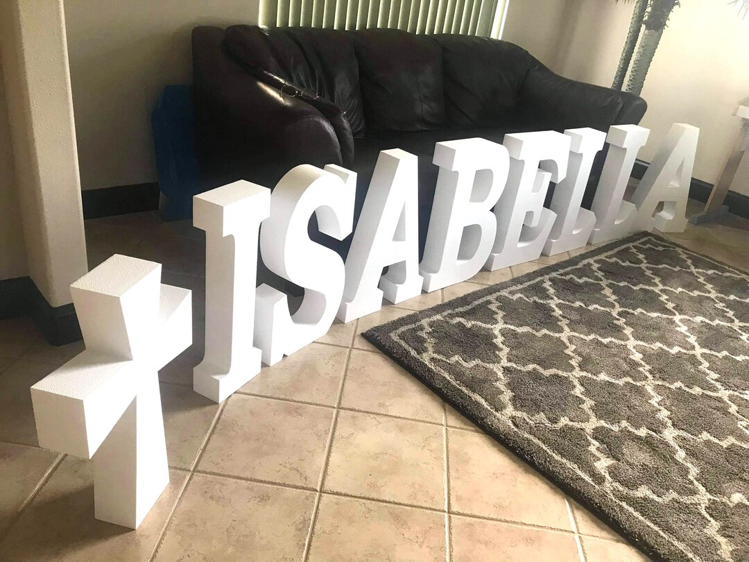 Large 3D Letter Signs | Self Standing Styrofoam Word Characters | Table ...