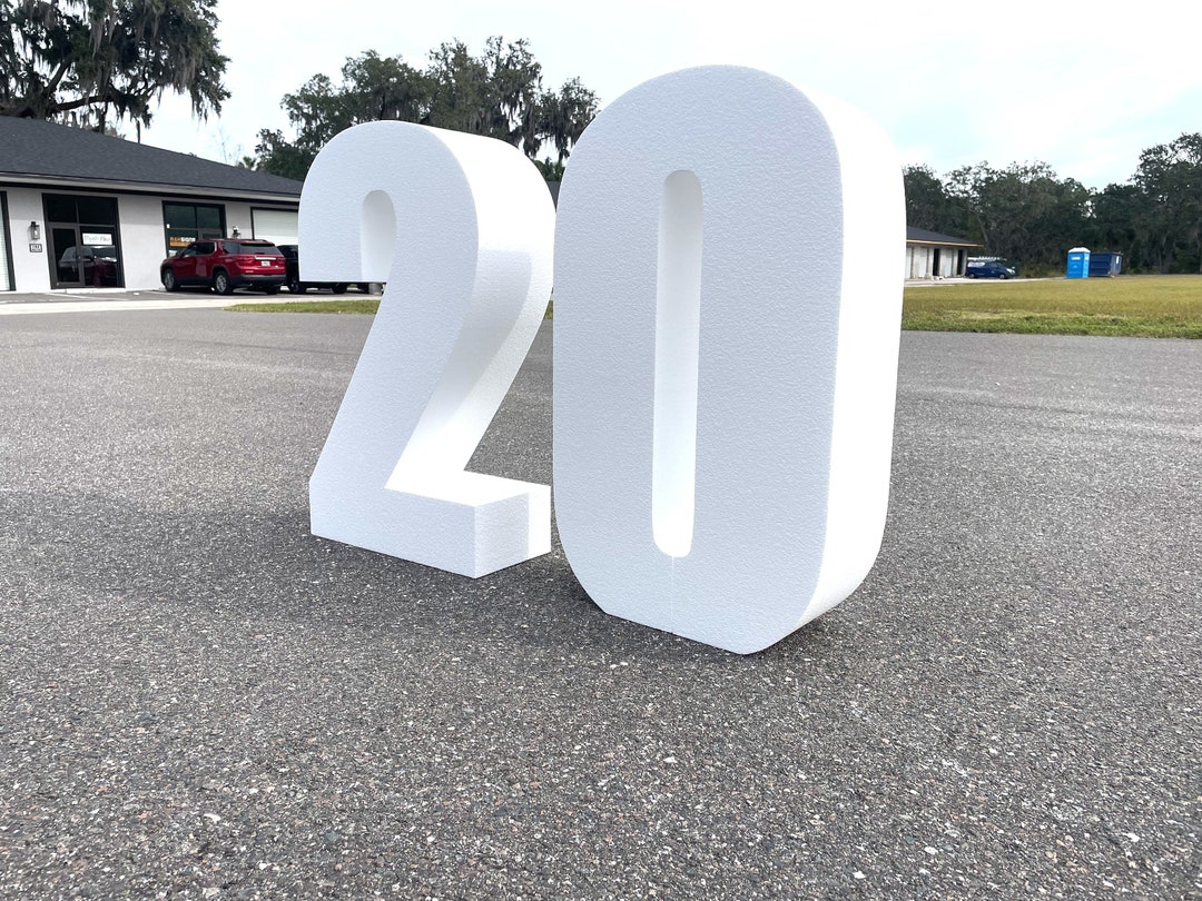 Solid Large Prop Numbers Pick 2! | 3D Customizable Styrofoam Numbers ...