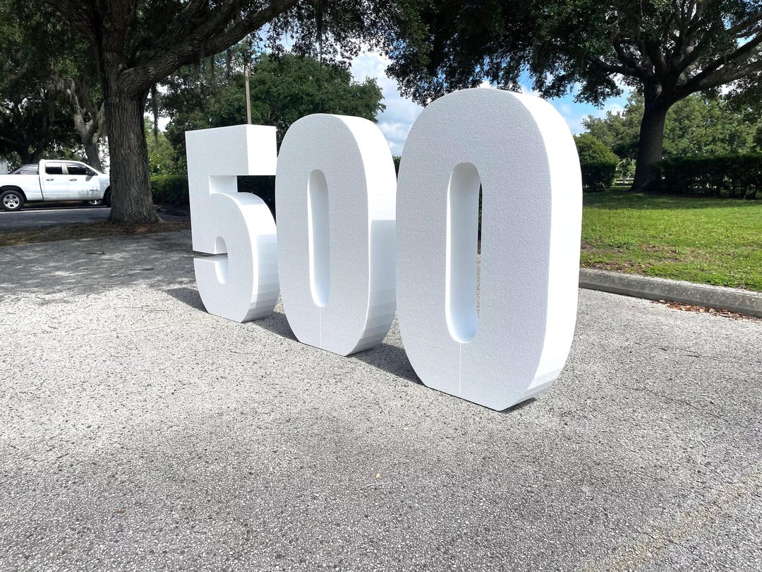 Large Numbers 4 Feet Tall, Giant Standing White Styrofoam Letter ...