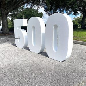 Large Numbers 4 Feet Tall, Giant Standing White Styrofoam Letter ...
