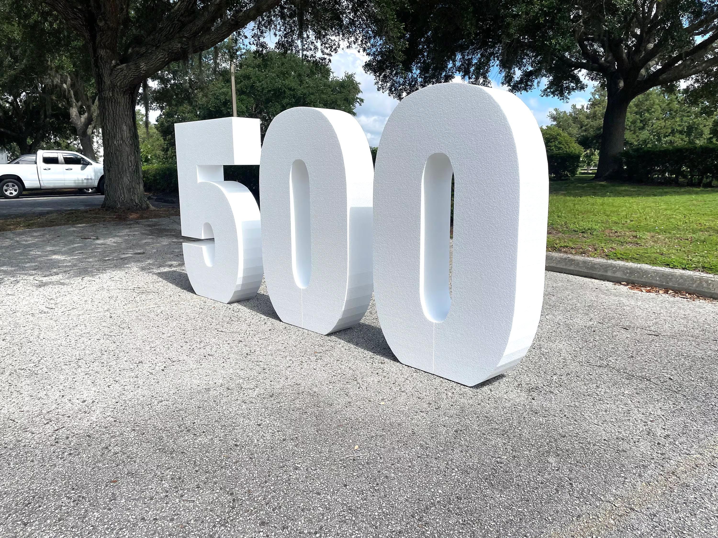 Large Numbers 4 Feet Tall, Giant Standing White Styrofoam Letter ...