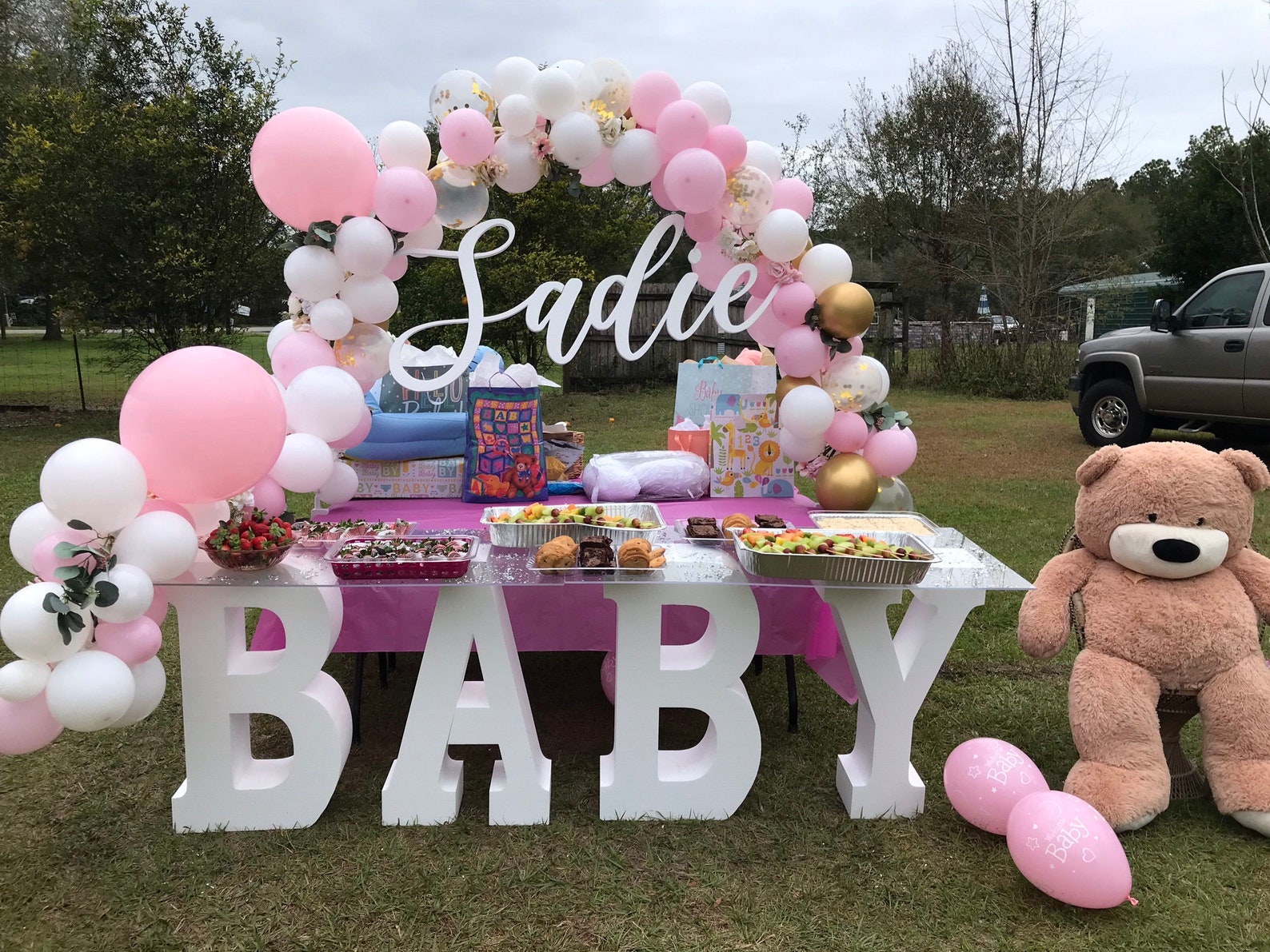 30" TALL 3D THICK BABY Letters | Table Base Styrofoam Baby Letters for ...