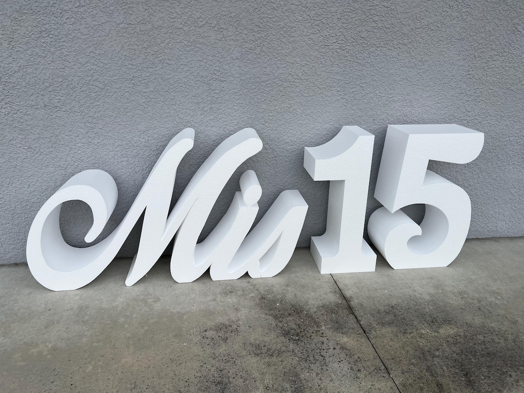Mis 15 Letters | Letras Base De Mesa Para Una Fiesta De Cumpleaños ...