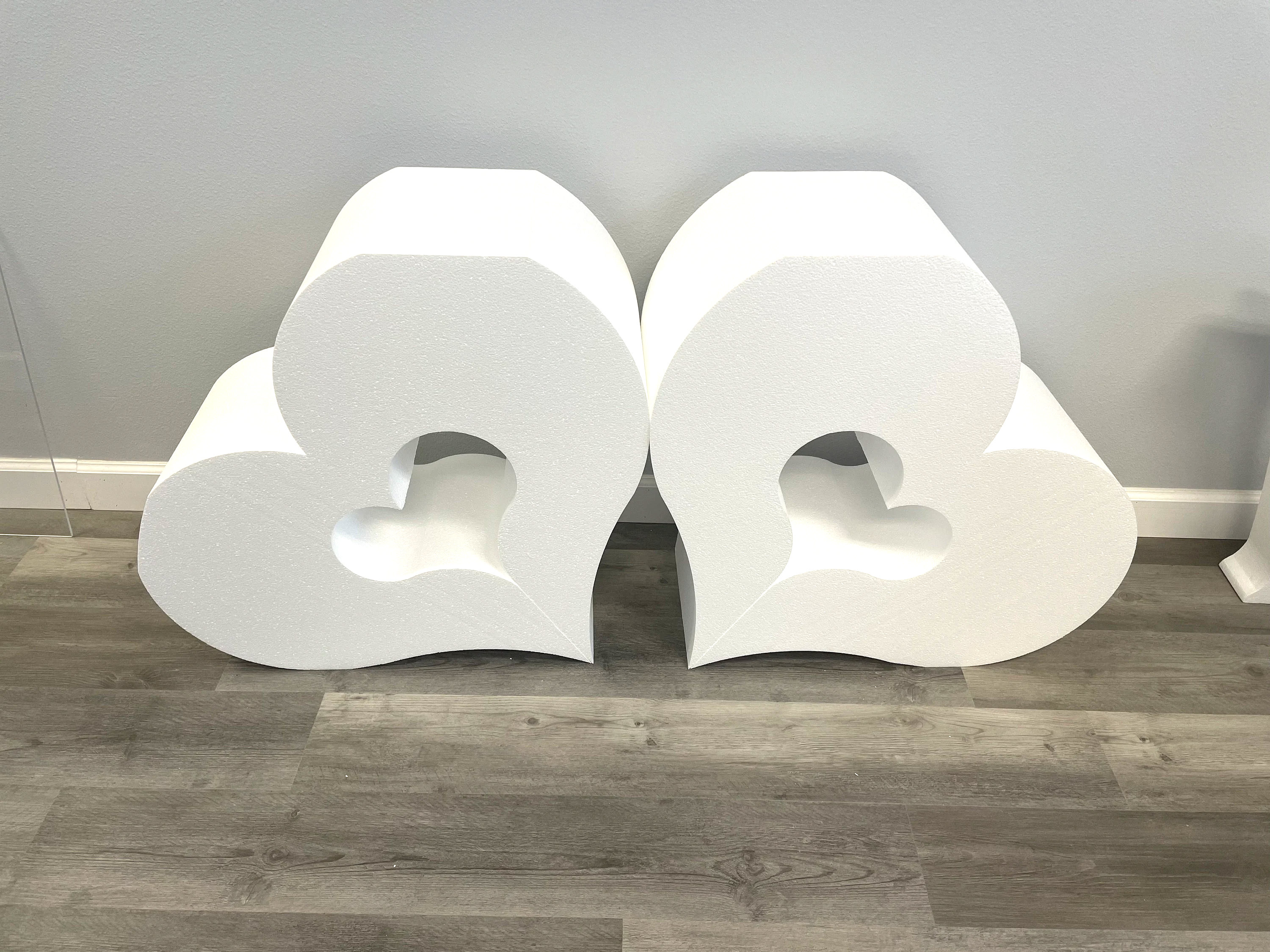 Double Foam Heart Table Base 3D Heart Shaped Backdrop for Anniversaries ...