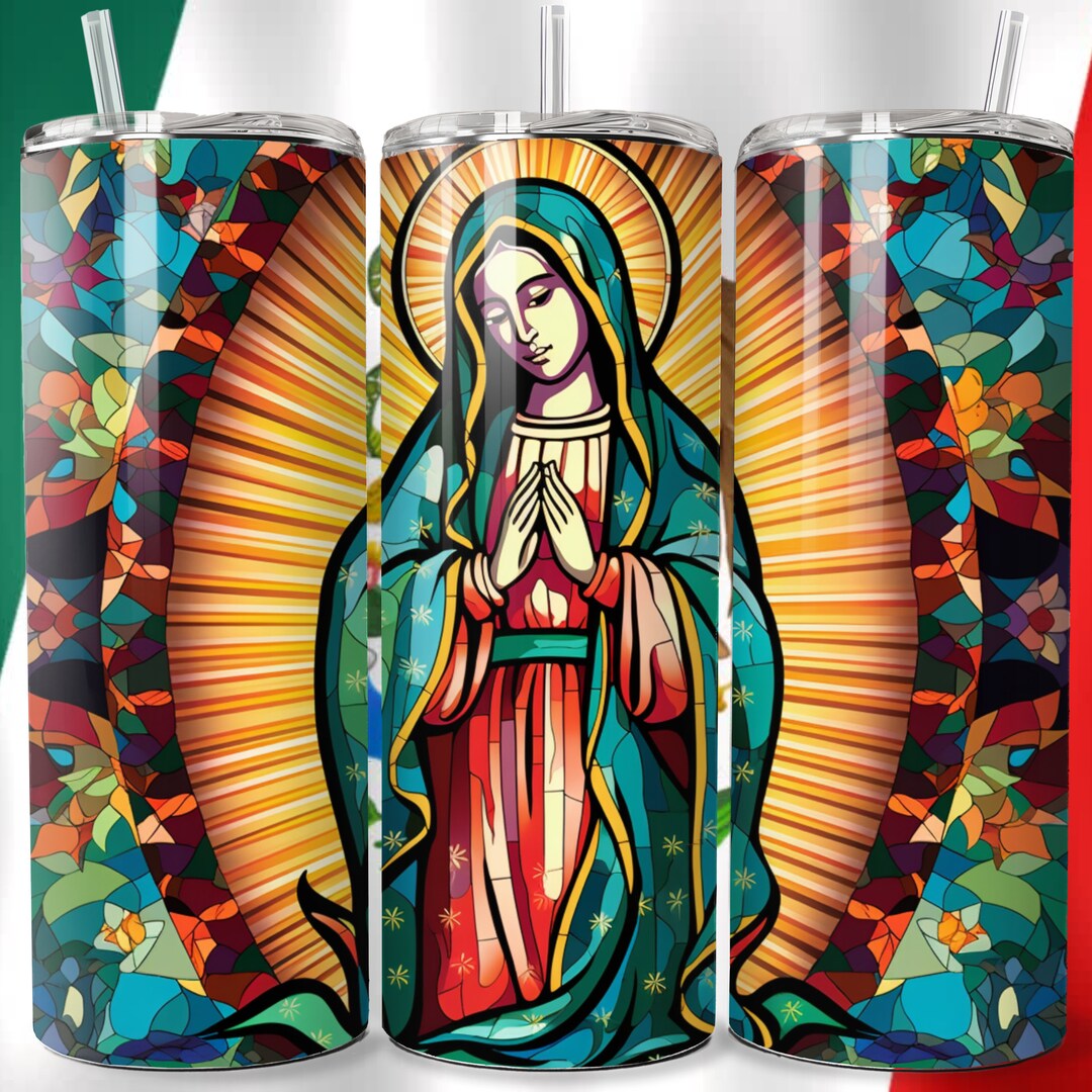 Virgin Mary, 20oz Skinny Tumbler PNG Wrap, Tumbler Wrap, Virgin De ...