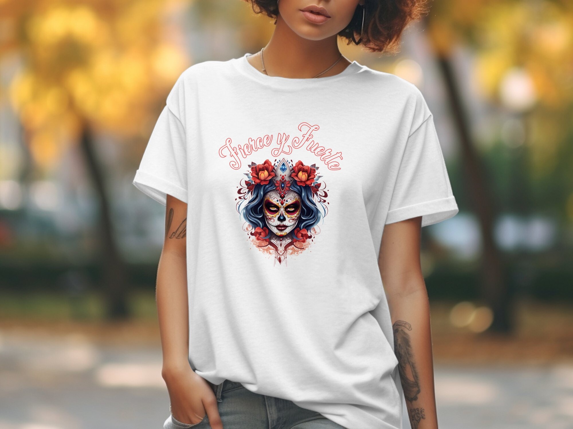 Fierce Y Fuerte Sugar Skull Art PNG Digital Download Latina - Etsy