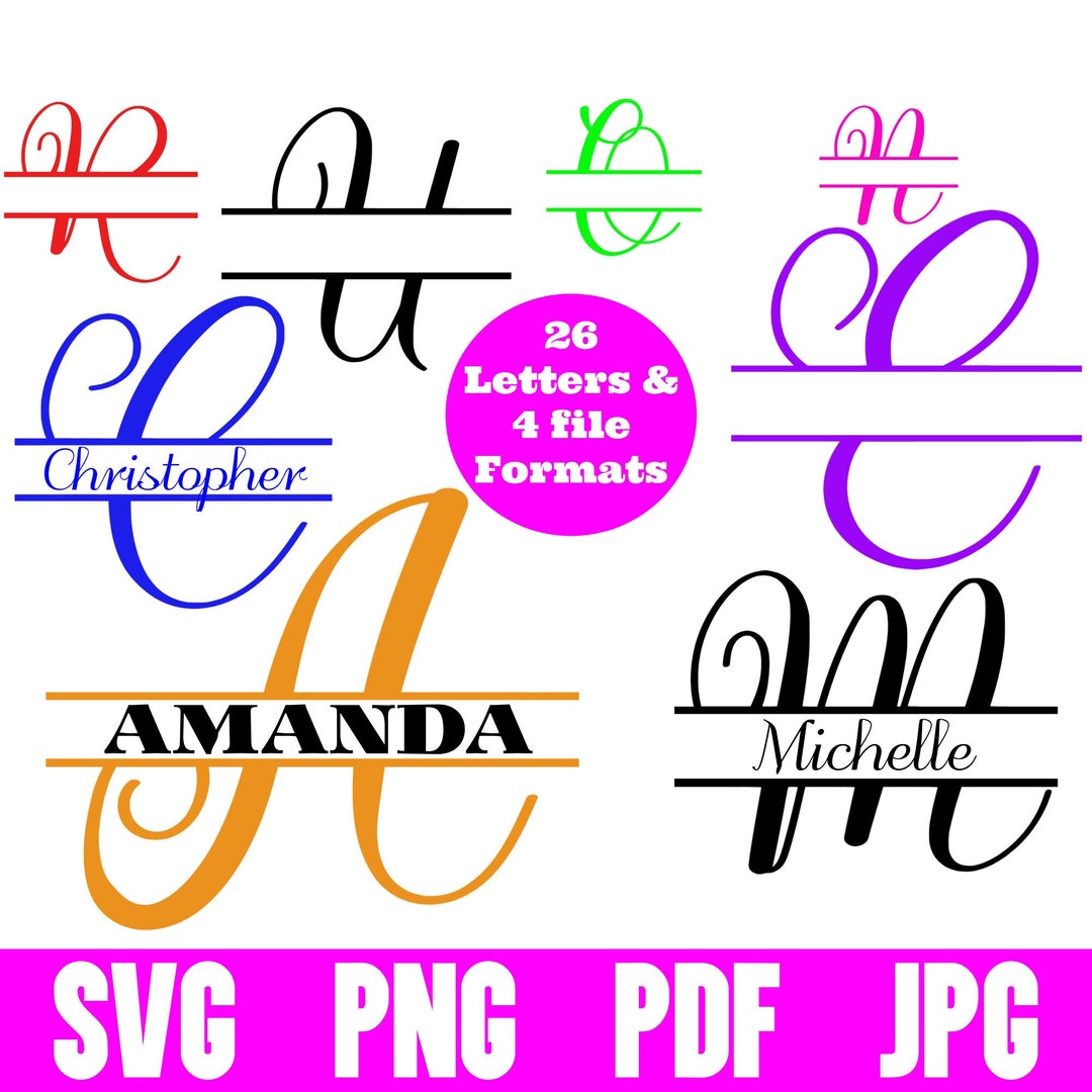 Font Monogram SVG Bundle, Split Monogram, Perfect for Cricut Cut Files ...