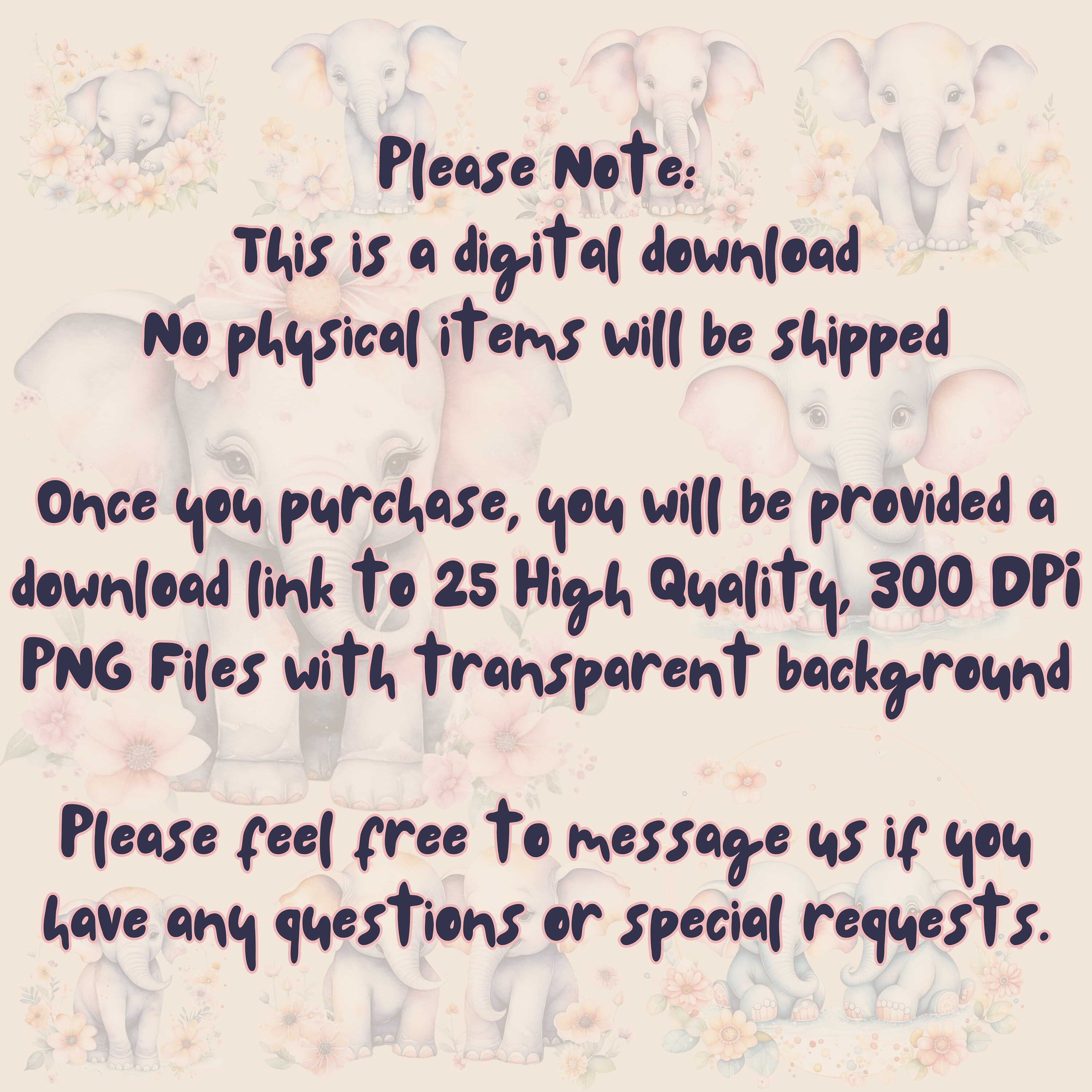 Baby Elephant Watercolor Clipart, Cute Elephants, PNG, PNG Bundle, Baby ...