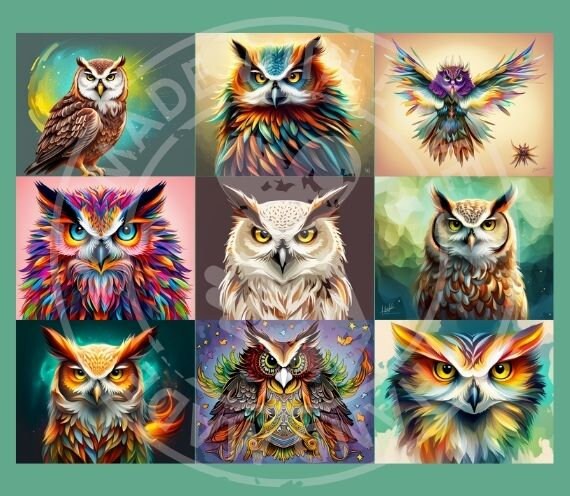 Owl Digital Bundle, SVG Bundle, PNG Bundle, Owl Art, Sublimation ...