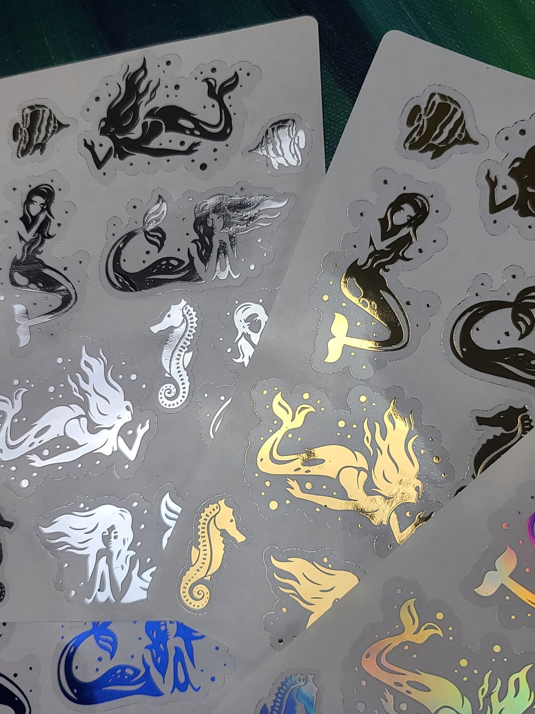 Mermaid Sticker Sheet Holographic Mermaid Clear Mermaid Stickers ...