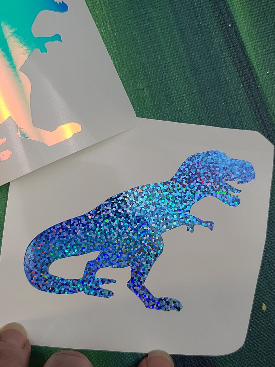 T-rex Sticker Waterproof Dinosaur Sticker Holographic Vinyl Glow in the ...