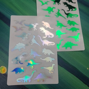 Dinosaurs Holographic Dino Dinosaur Stickers Rainbow Dinosaur Decal ...