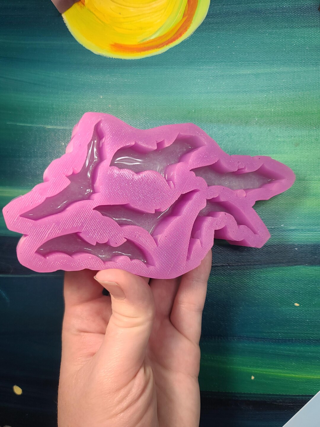 Big Bat Silicone Mold, Handmade Silicone Mold Clear for UV Epoxy Crafts ...