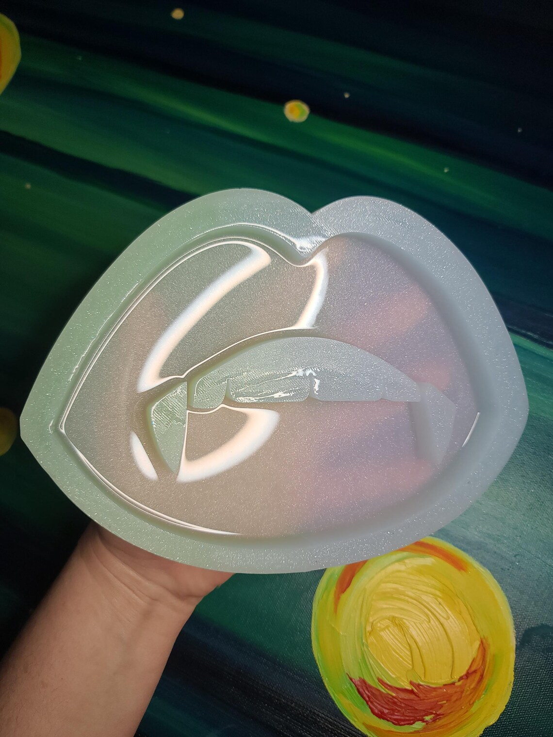 XL Vamp Lip Mold Handmade Silicone Witchy Mold Earring Mold Vampire ...