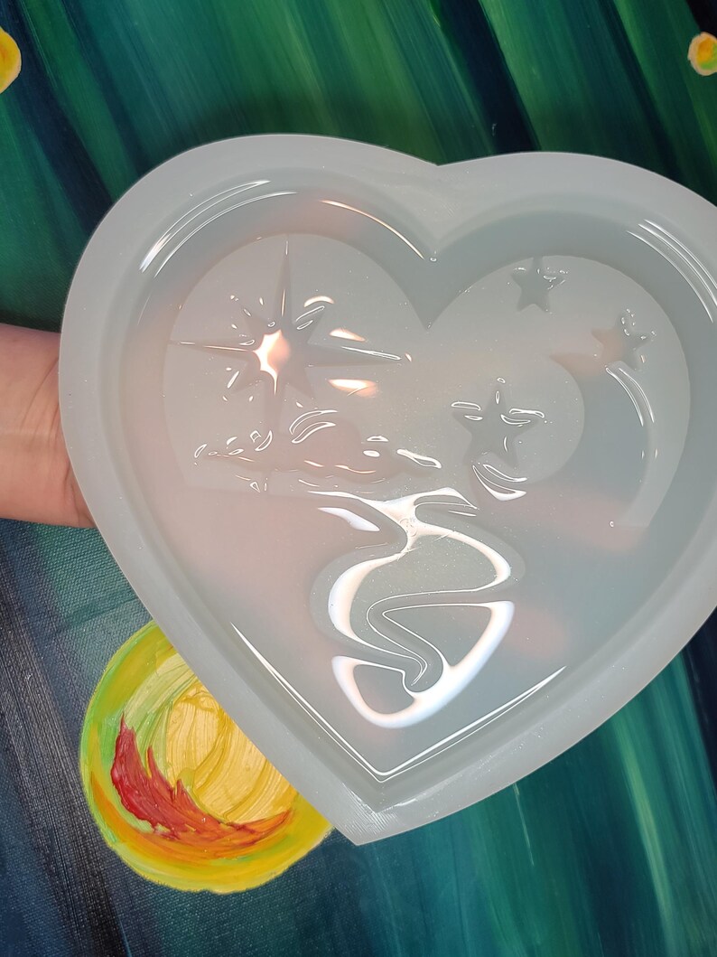 XL Lagoon Heart Mold Silicone Mold Premium Silicone Mold Shiny Deep ...