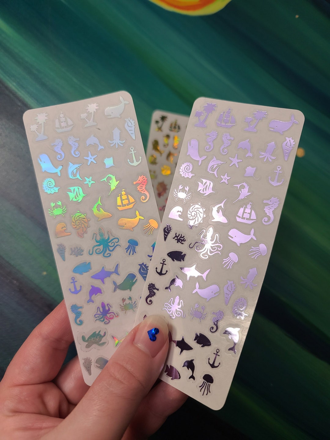 Micro Ocean Stickers Clear Holographic Tropical Stickers Micro Sticker ...