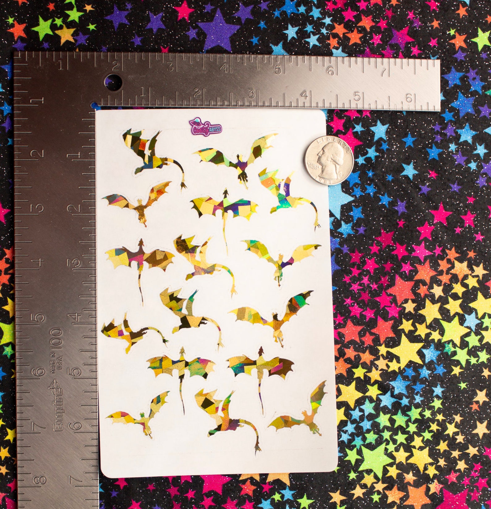 Holographic Clear Dragon Stickers Gold Dragon Sticker Sheet - Etsy