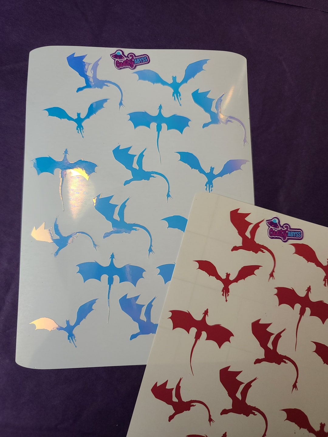 Vinyl Dragon Stickers Waterproof Dragon Sticker Holographic Vinyl Glow ...