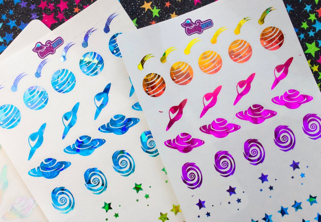 Space Stickers Star Stickers Space Stickers Clear Stickers Holographic ...