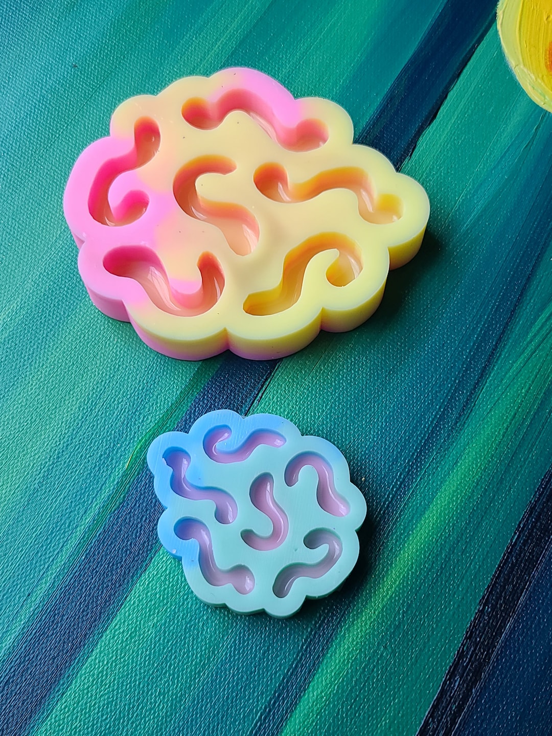 Molde de gusano Molde de gusanos de goma Molde de resina de silicona ...