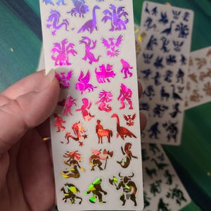 Micro Mythical Creature Stickers Clear Holographic Stickers Mythology ...