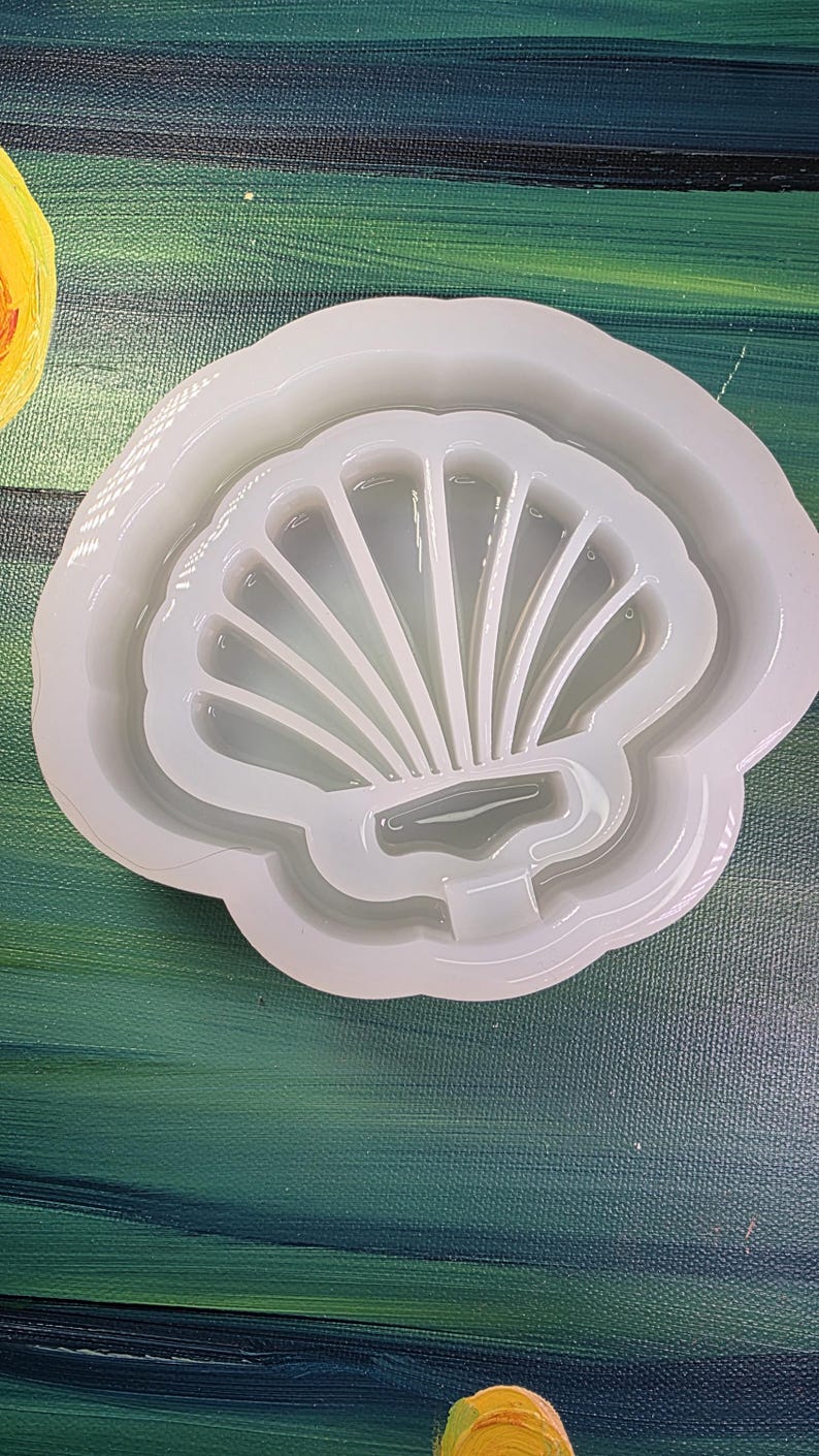 Clam Shell Soap Dish Silicone Mold • Handmade Glossy Shiny Domed Mold ...