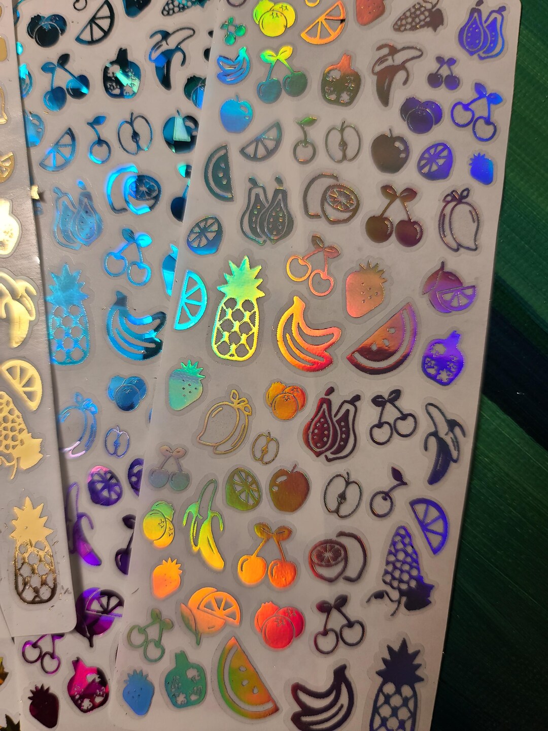 Micro Fruit Stickers Clear Holographic Stickers Tiny Sticker Sheet ...