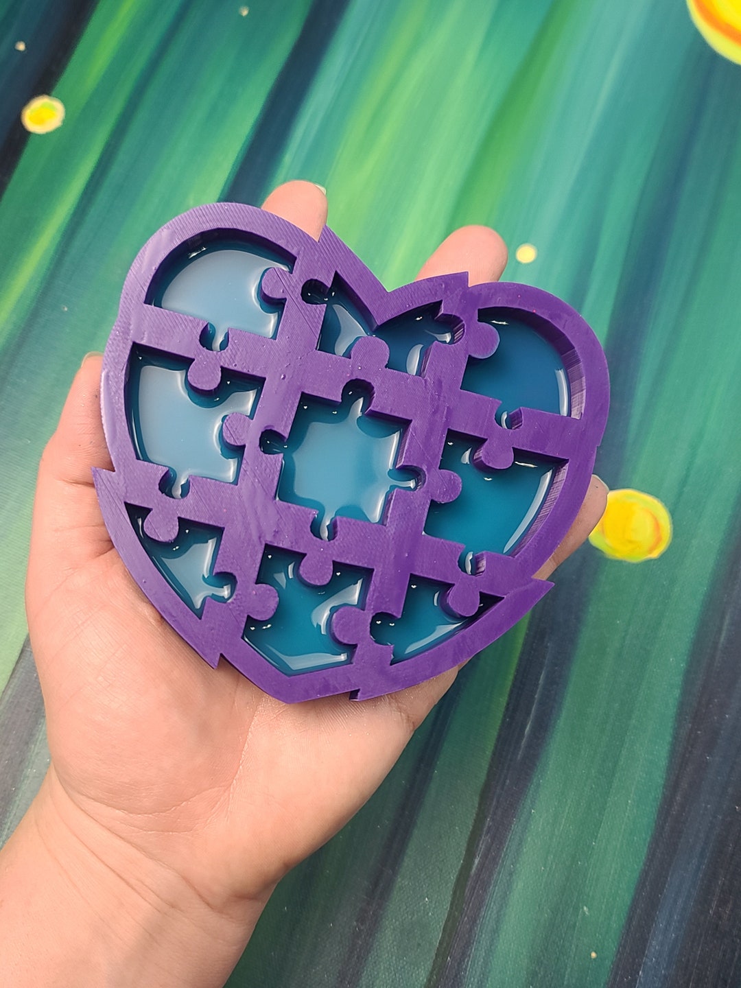 Heart Puzzle Mold Silicone Mold Silicone Heart Mold Premium Silicone ...