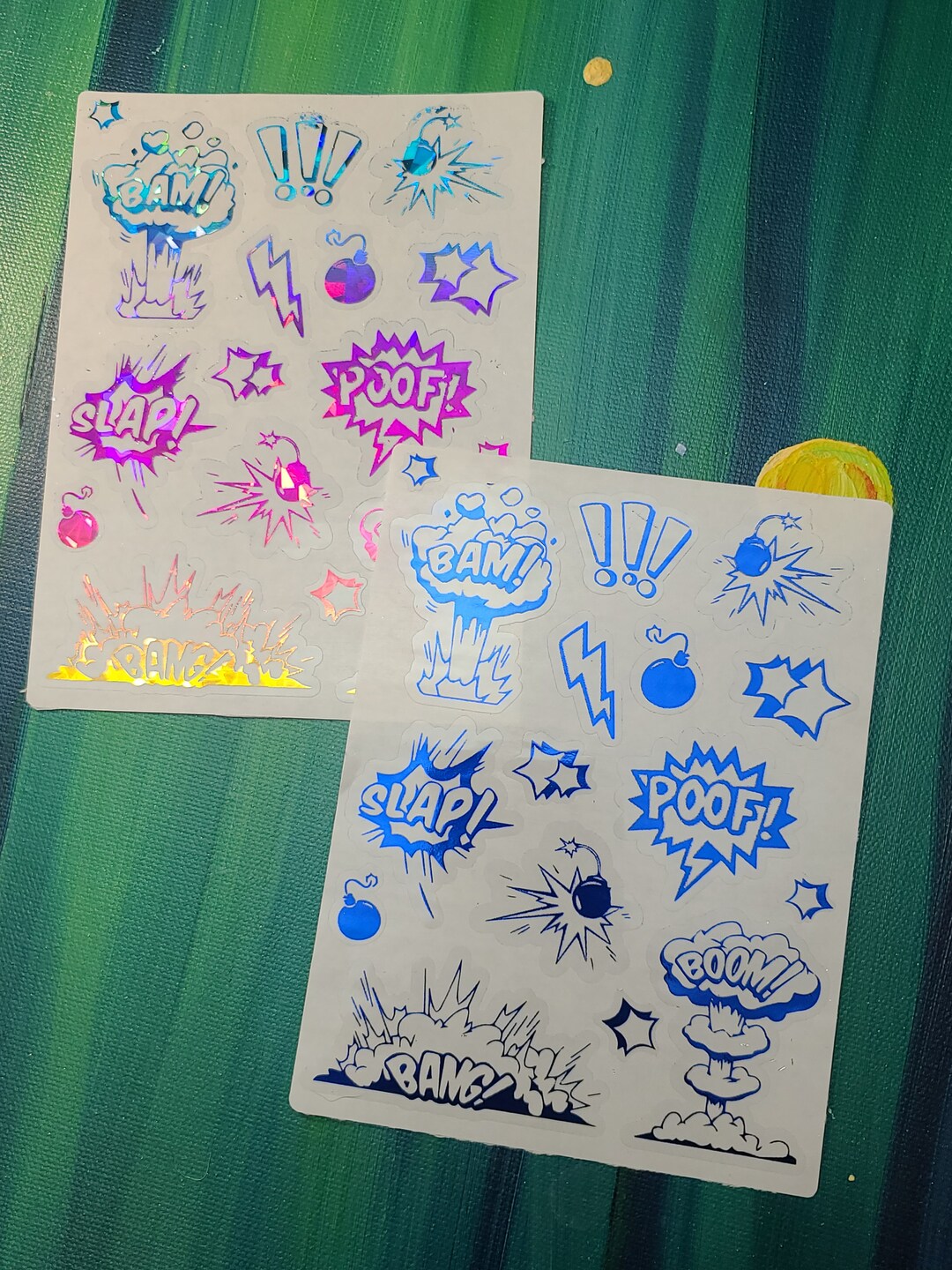 Comic Stickers Holo Stickers Gold Holographic Sticker Sheet Fantasy ...