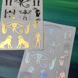 Ancient Egyptian Stickers Gold Hieroglyphic Sticker Sheet Holographic ...