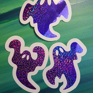 Set of 3 Ghost Vinyl Sticker Waterproof Sticker Holographic Glow in the ...