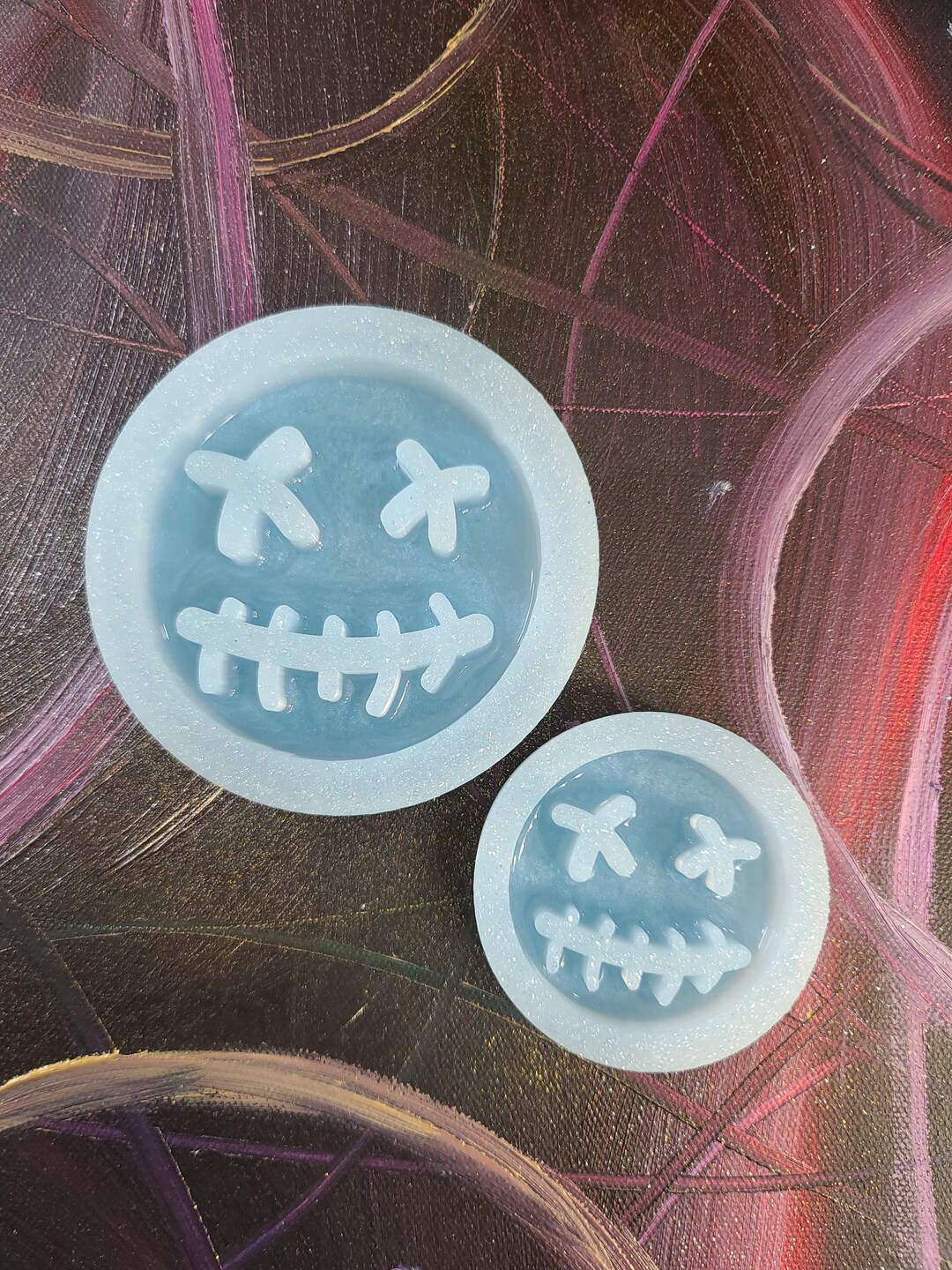 Zombie Smiley Face Mold Set Silicone Mold Resin Art Silicone Smiley ...