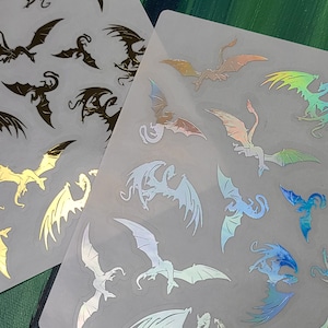 Dragon Stickers Holographic Dragon Sticker Sheet Holographic Sticker ...
