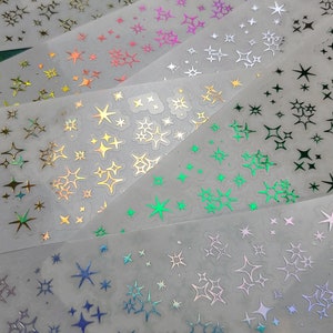 Foil Sparkle Stickers Clear Holographic Stickers and Star Sticker Sheet ...