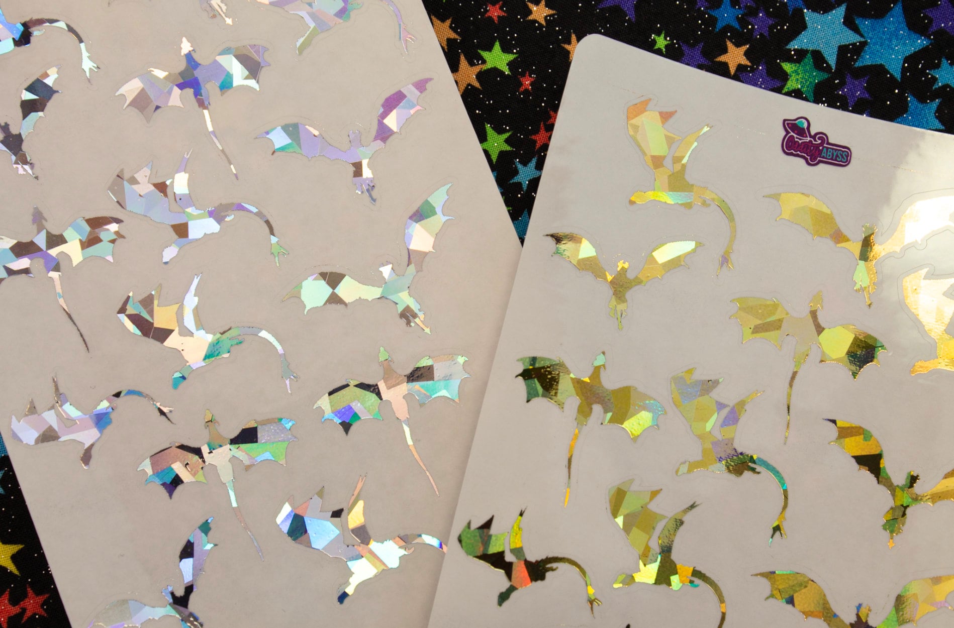 Holographic Clear Dragon Stickers Gold Dragon Sticker Sheet - Etsy