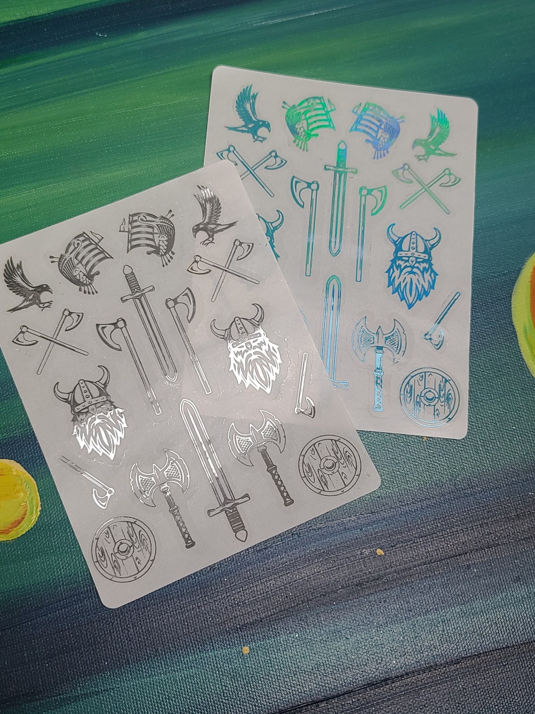 Viking Stickers Celtic Sticker Sheet Holographic Sticker Sheet Fantasy ...
