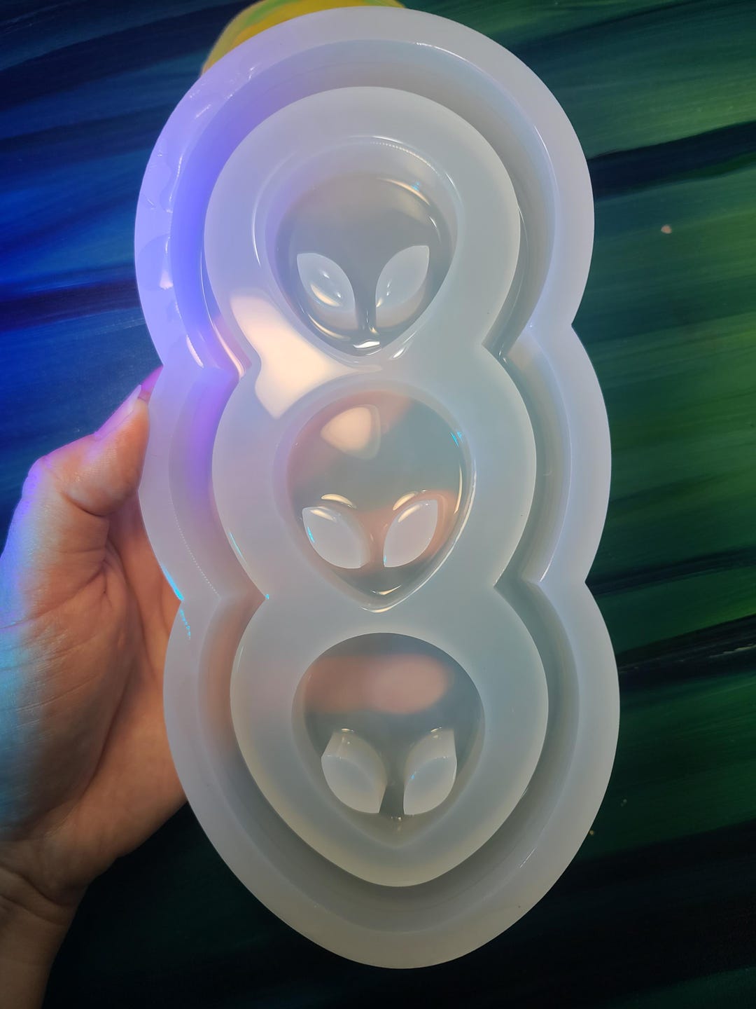Triple Alien Head Mold Silicone Alien Mold Epoxy Alien Mold Alien Mold ...