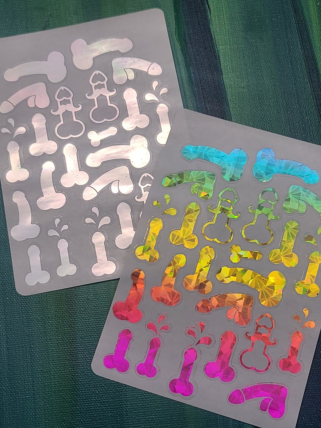 Dick Stickers Holographic Clear Penis Stickers Dildo Stickers Holographic Sticker Sheet Foil